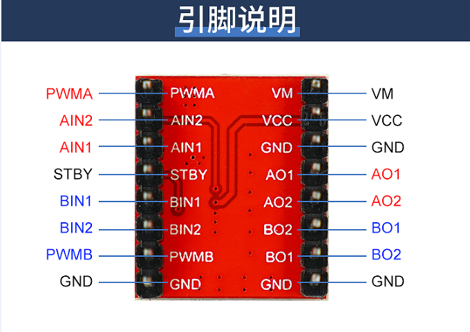 TB6612双路电机驱动模块